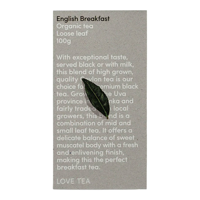 Love Tea English Breakfast Loose Leaf Tea | Nourished Life AU